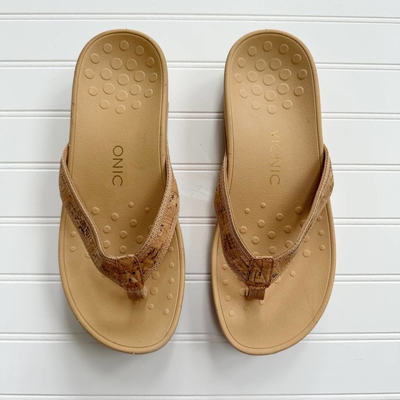 Vionic | Shoes | Vionic High Tide Platform Sandal Support Thong Tan ...